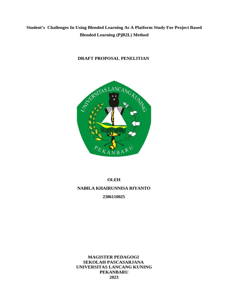 DRAF Proposal Kualitatif | PDF | Project Based Learning | Learning