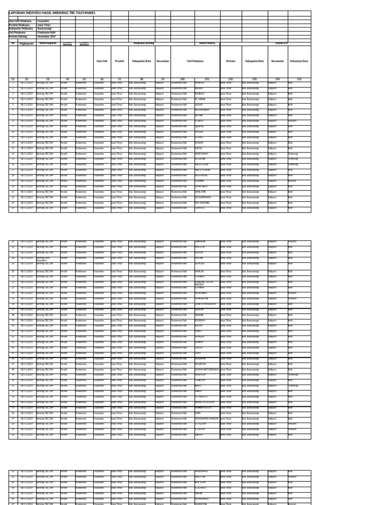 Skrining - TBC Lampiran 8 | PDF