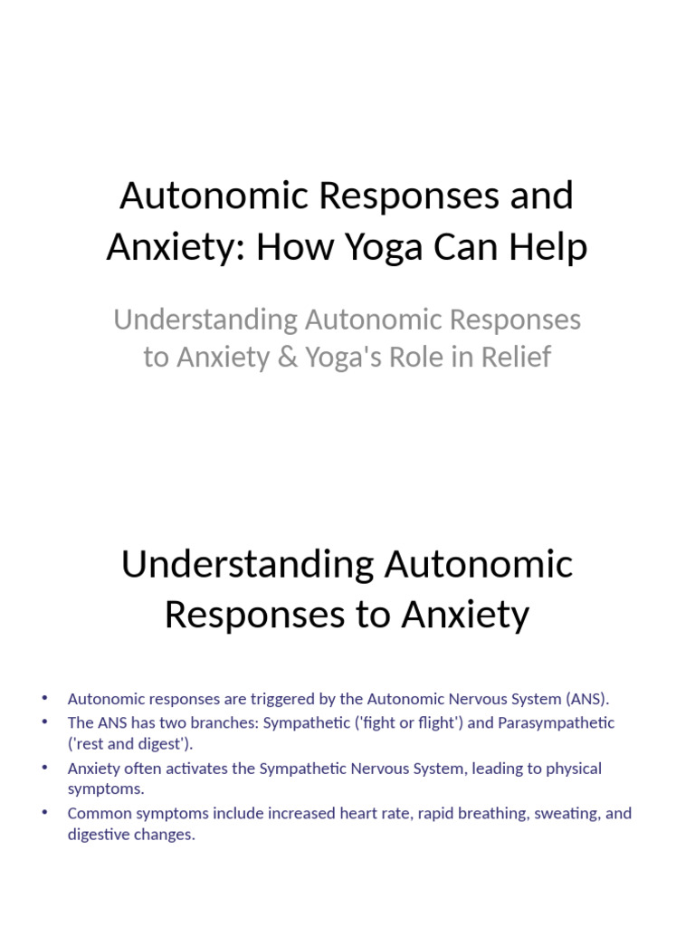 Autonomic Responses and Yoga | PDF | Relaxation (Psychology) | Asana