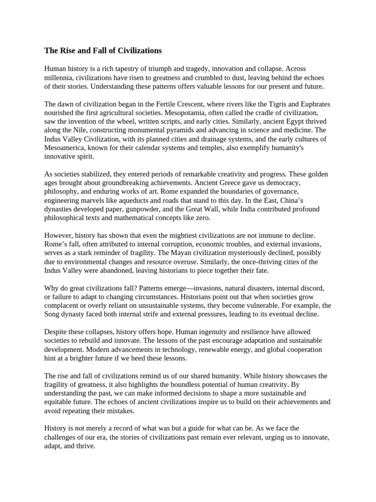 Rise and Fall of Civilizations Explained | PDF | Civilization | Liberal ...