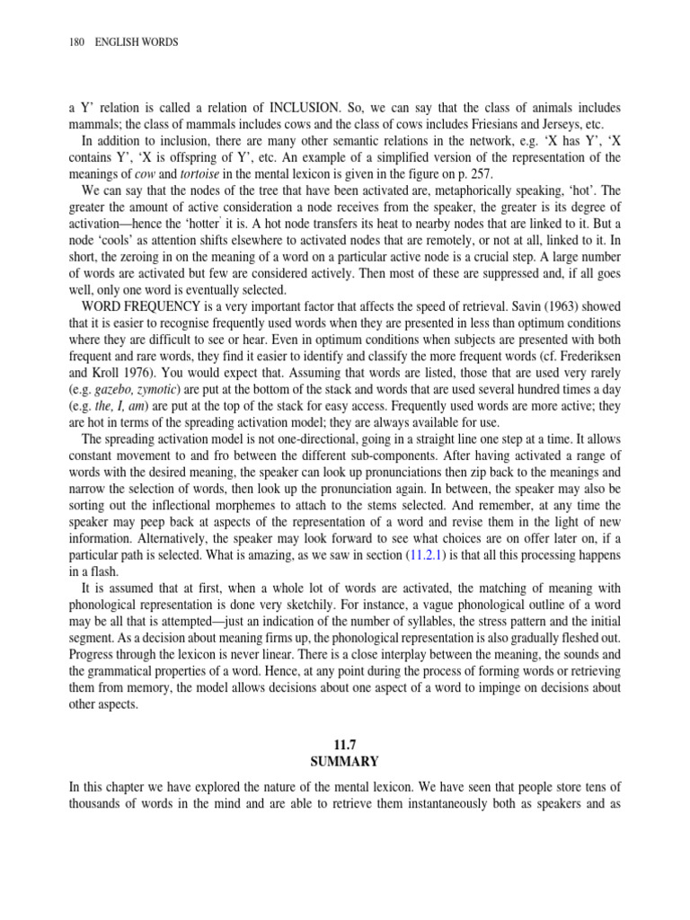 Understanding the Mental Lexicon | PDF | Word | Speech