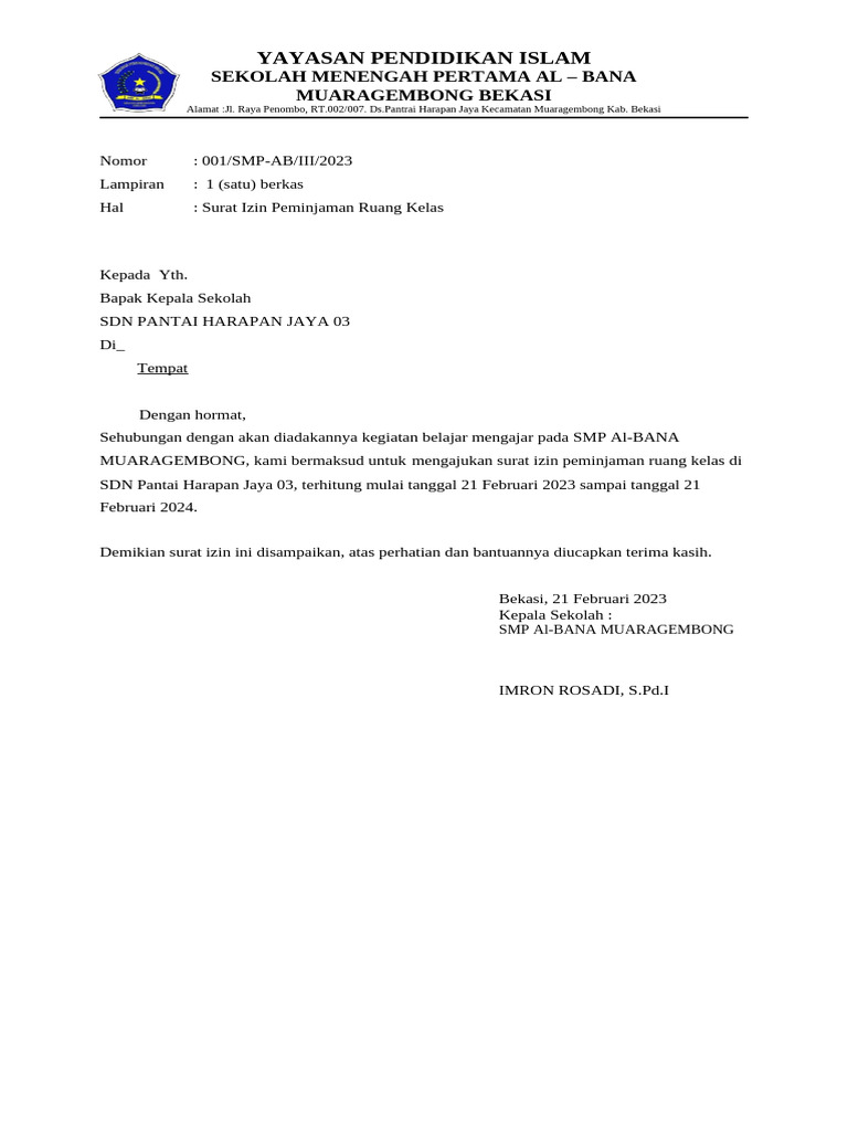 Surat Permohonan PKL | PDF