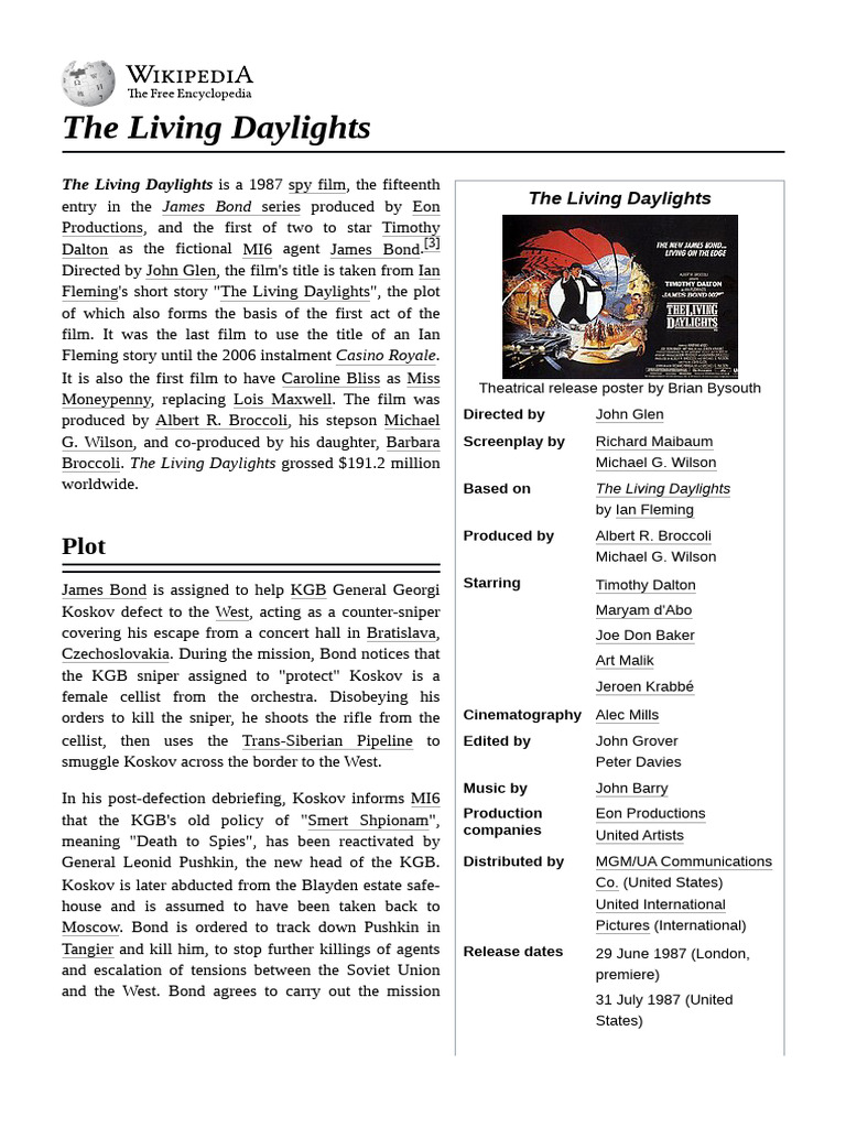 The Living Daylights | PDF
