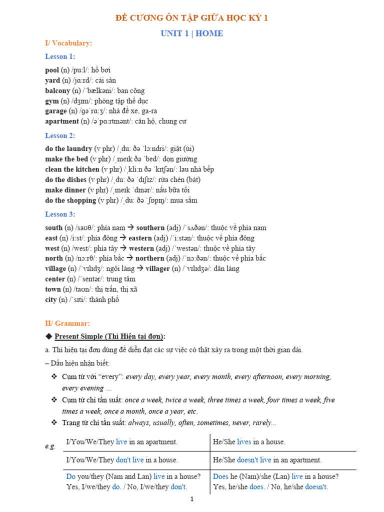 ĐỀ CƯƠNG GIỮA HKI 1. TA6 ISW | PDF