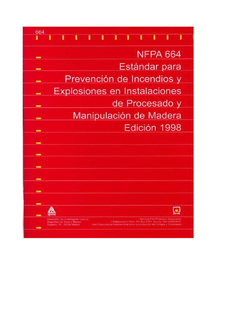 664 NFPA 1998 Prevención de Incendios y Explosiones Madera | PDF