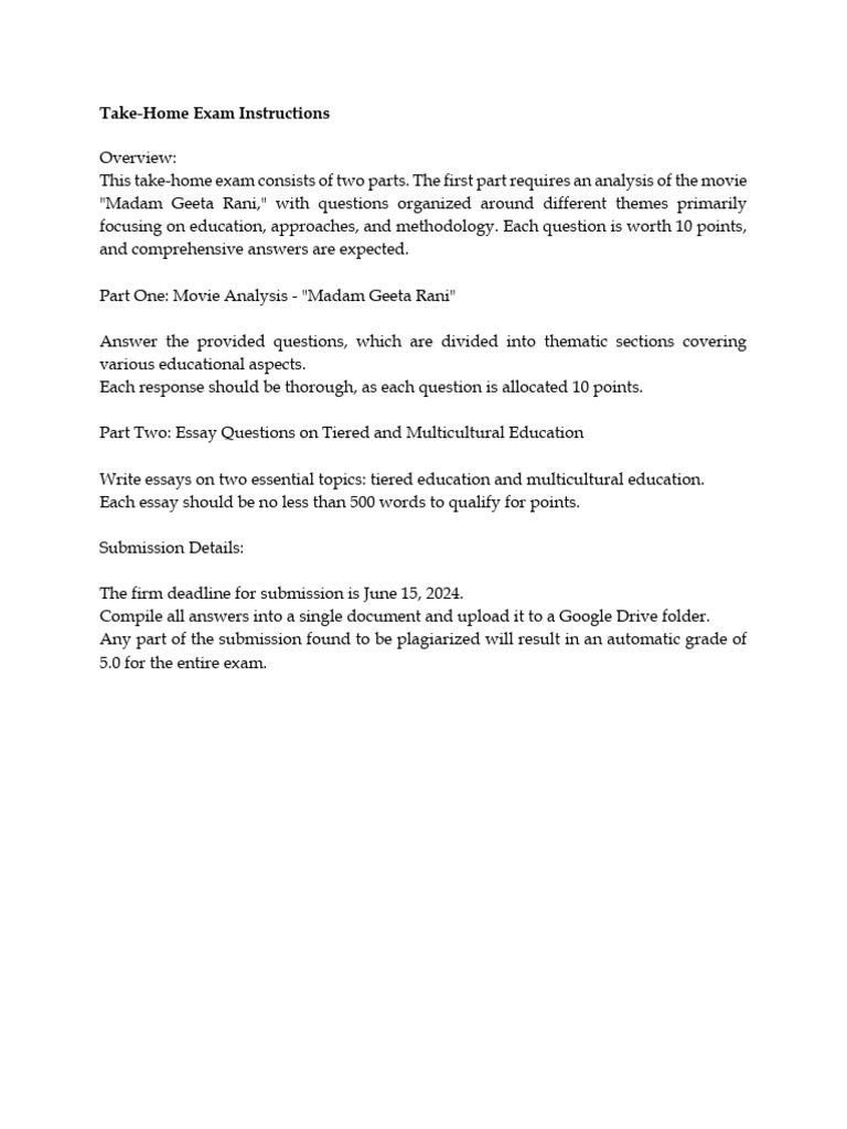 Take Home Exam | PDF | Learning | Behavior Modification