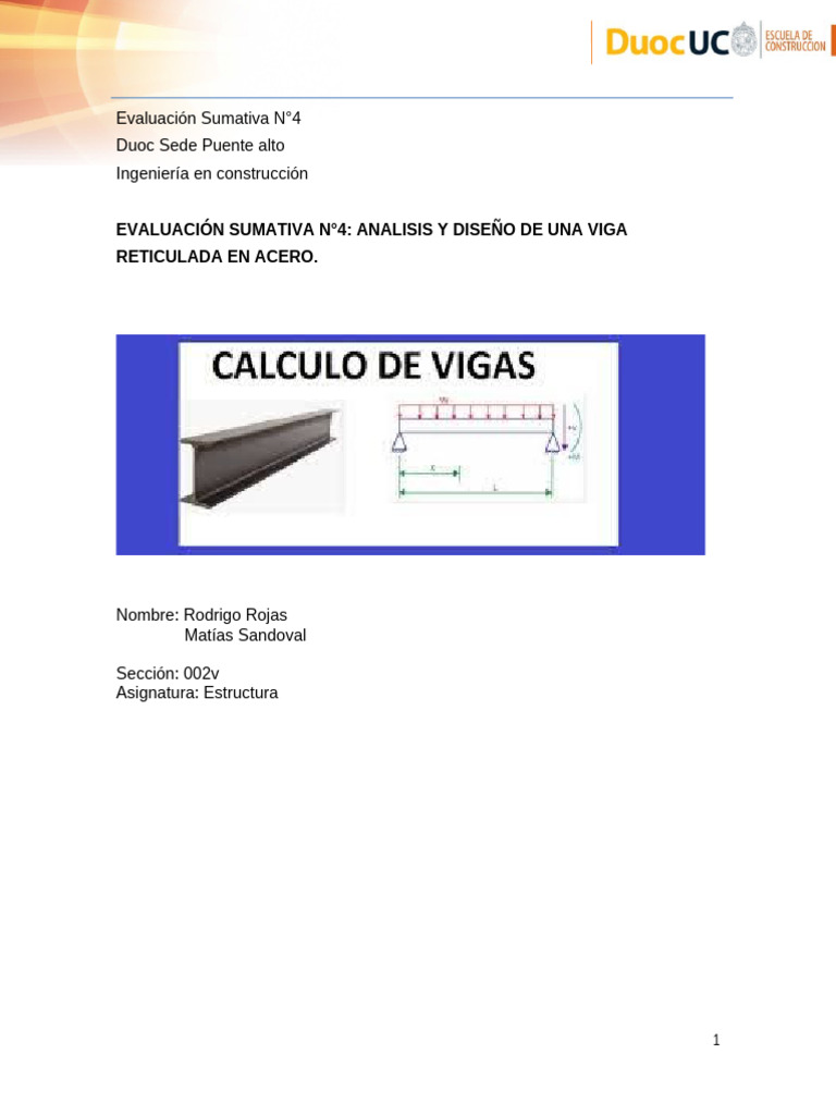 Análisis Viga Reticulada Acero | PDF | Ingeniería mecánica | Ingeniero ...