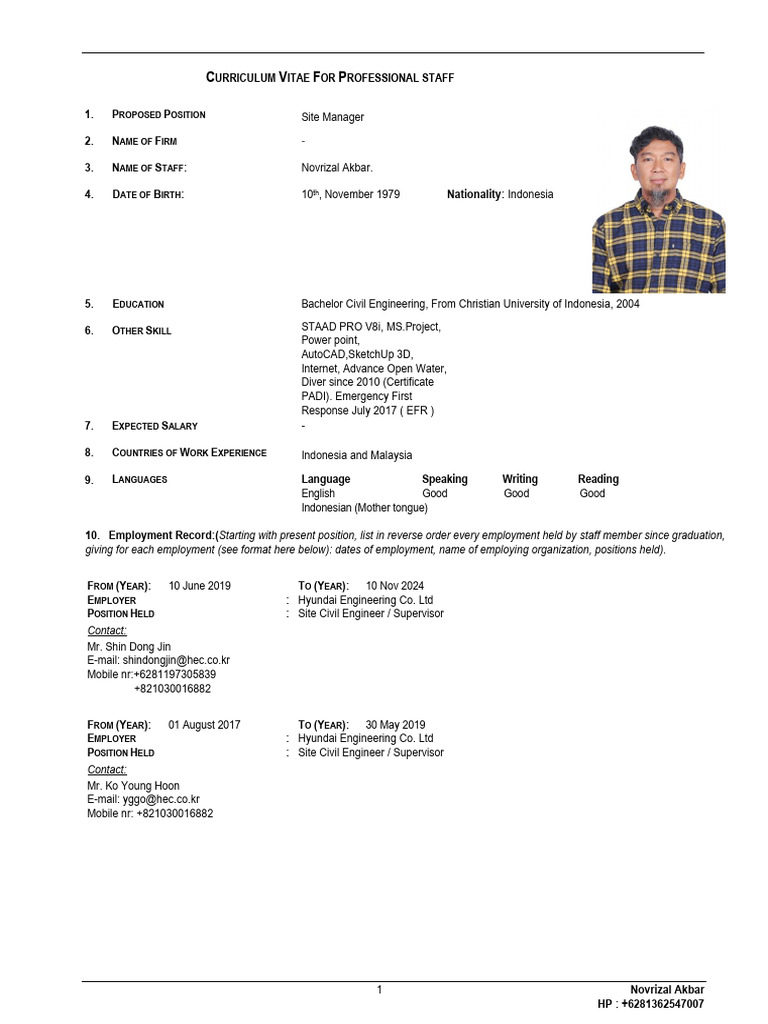 CV. Novrizal - Akbar (SM) | PDF | Specification (Technical Standard ...