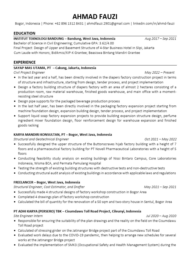 CV_Ahmad Fauzi | PDF