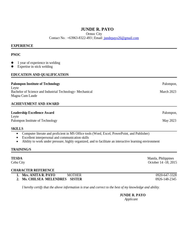 Resume Template | PDF