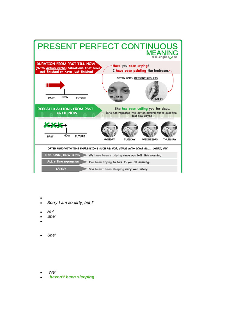 Present Perfect Continuous Explained | PDF | Perfect (Grammar) | Syntax