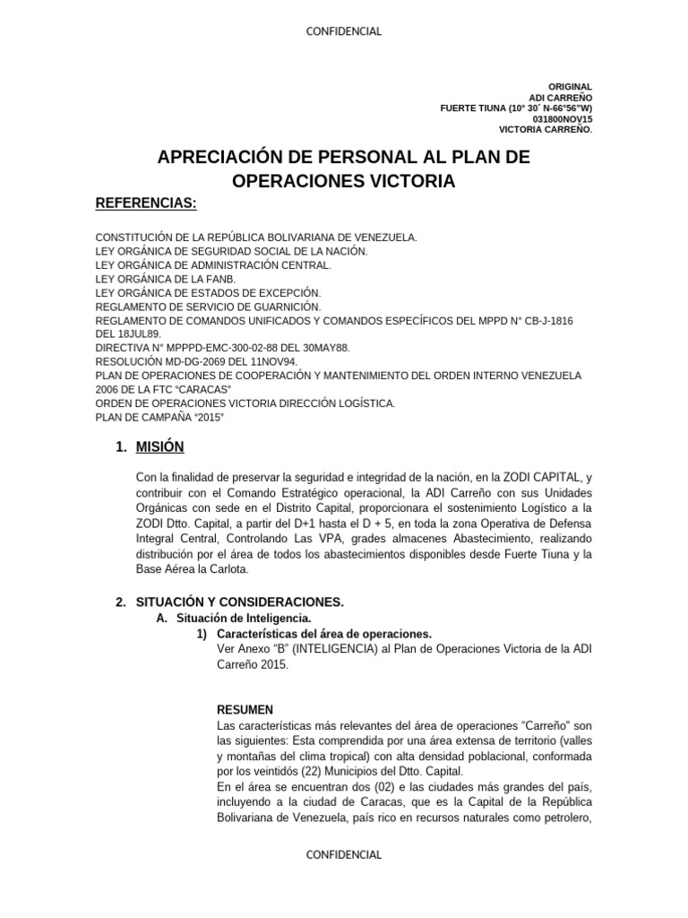 P17. Apreciacion de Personal Al Plan de Operaciones Victoria Adi ...