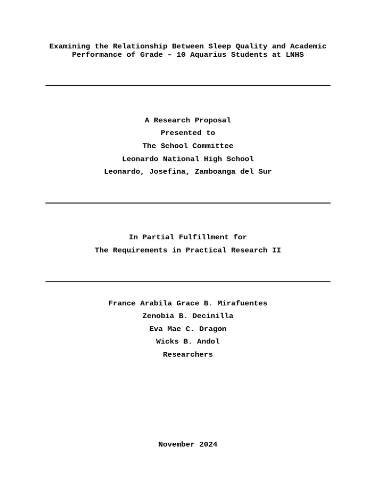 Zeno Wicks France Eva - Examining The Relationship Between Sleep Quality and Academic ...