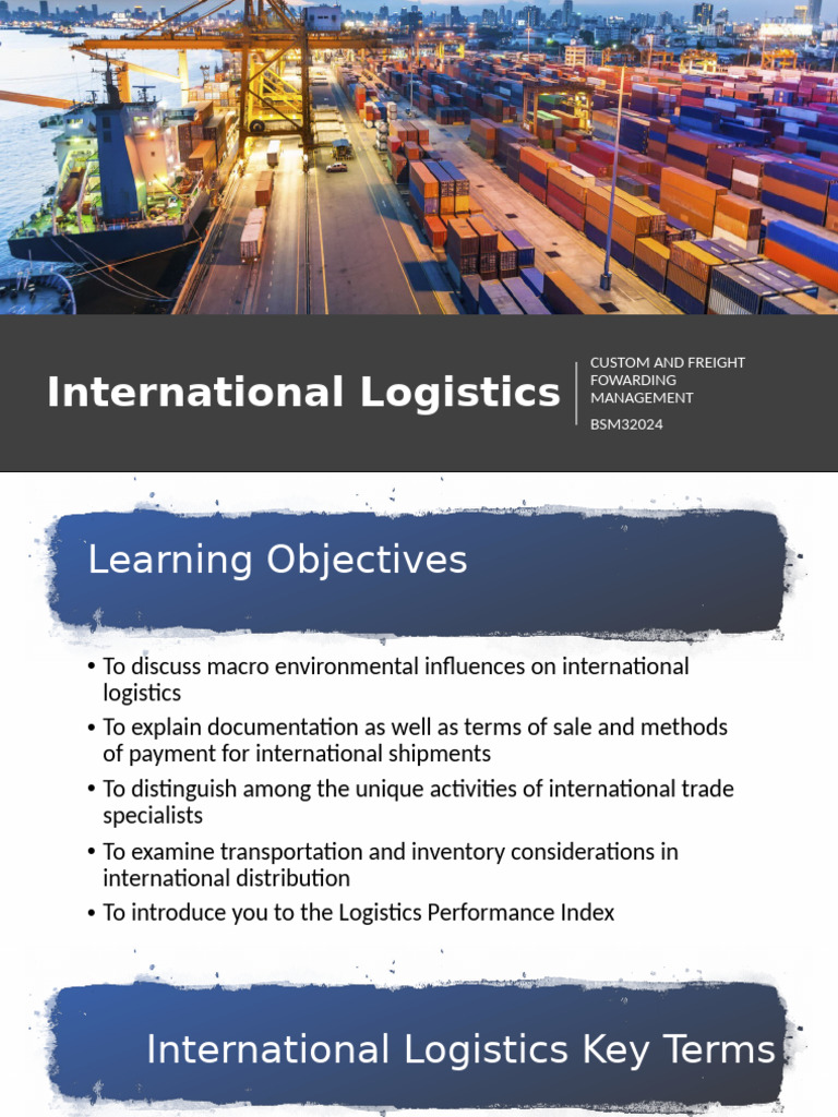 Chapter 1 - International Logistics | PDF | Logistics | Transport