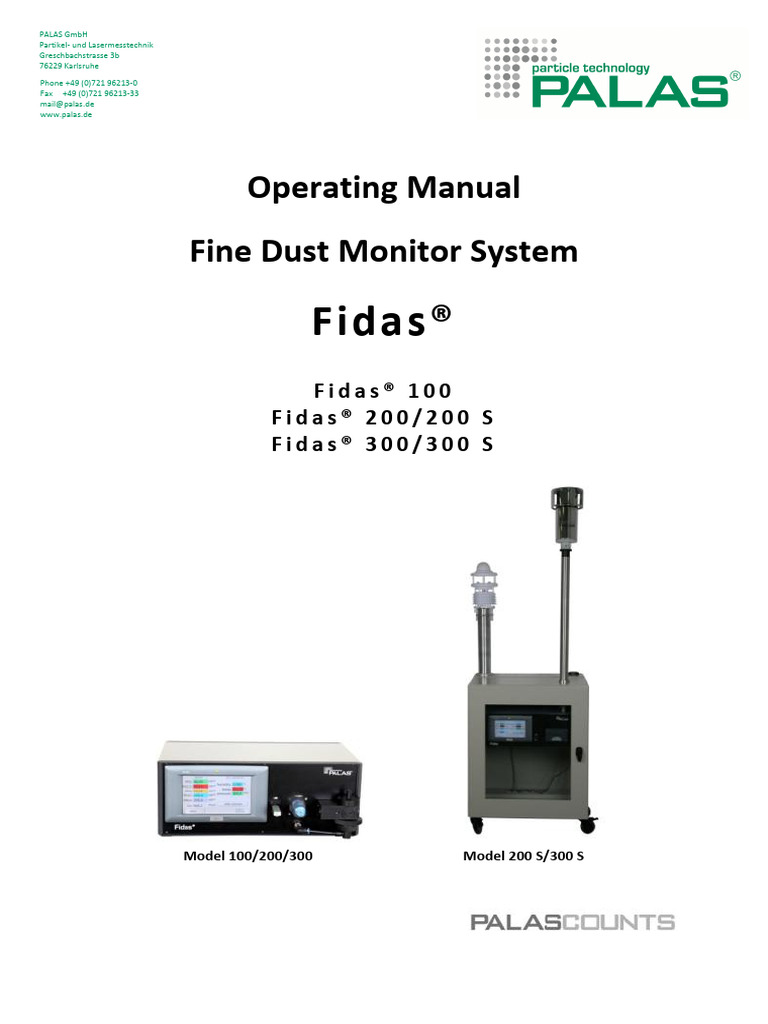 Manual Fidas100 200 300 - Material - Particulado | PDF | Calibration ...