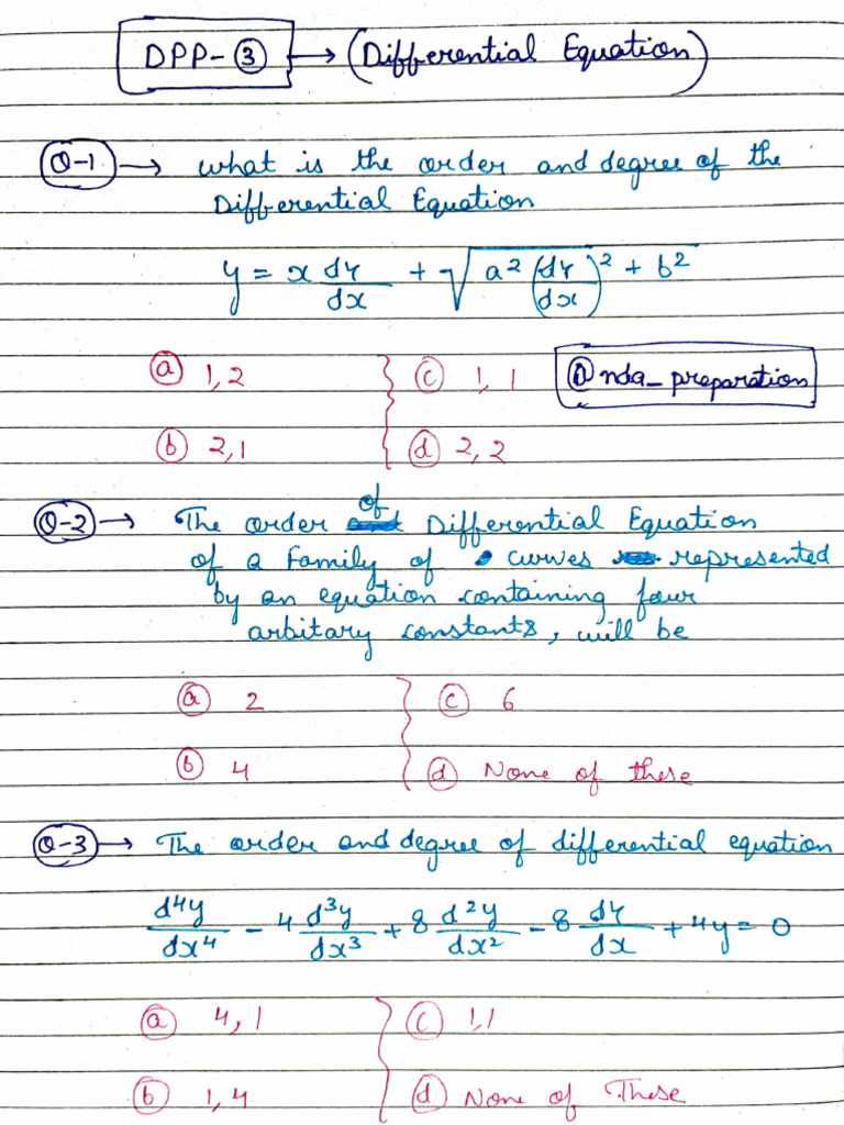 Differential Equation DPP | PDF