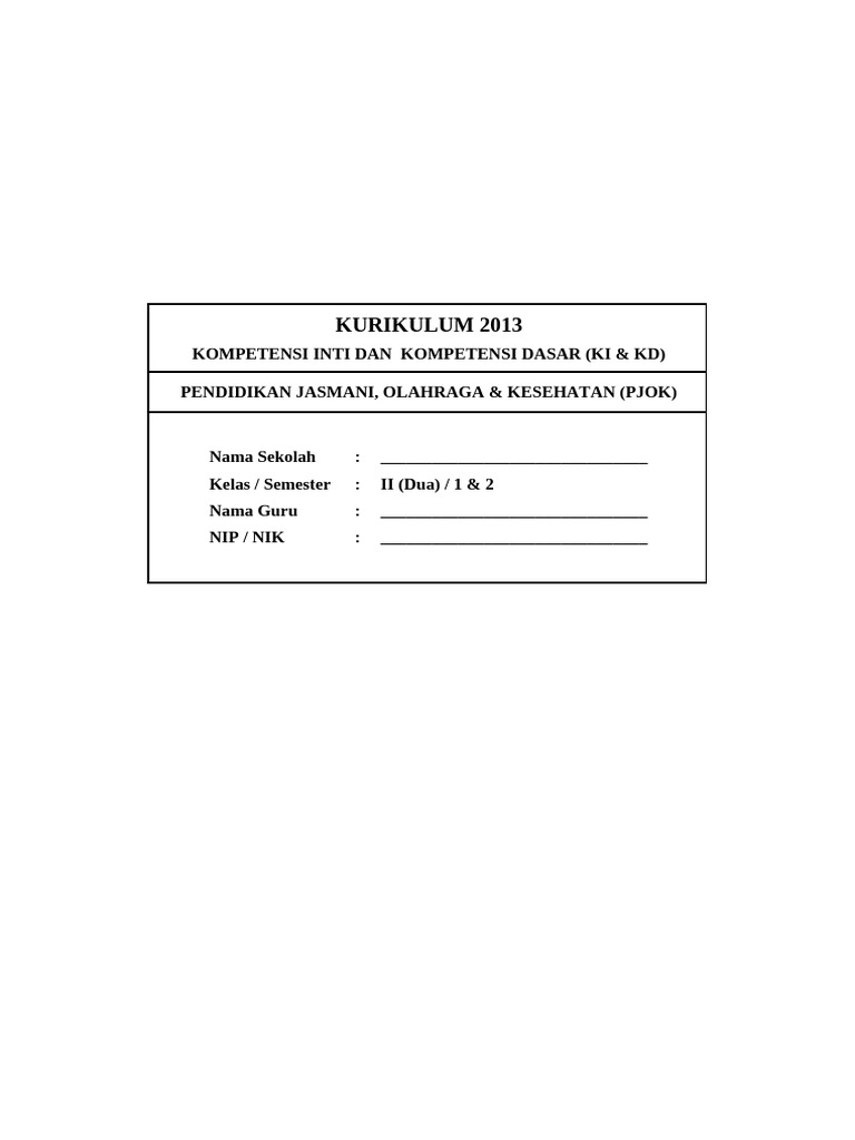 Ki KD Pjok KLS 2 | PDF