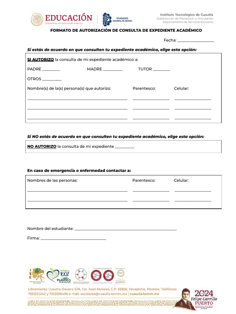 Formato de Autorizacion de Consulta de Expediente | PDF