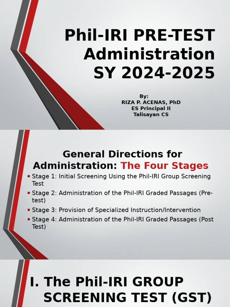 Phil-IRI Pre-Test Administration Guide | PDF