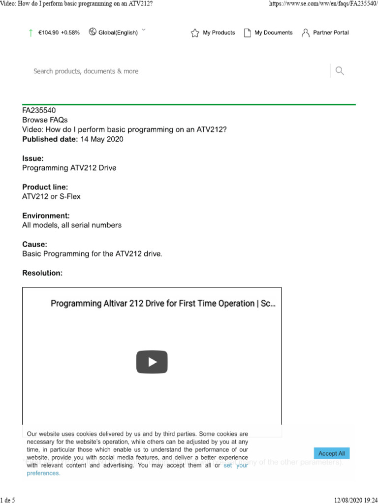 FAQ FA235540 How Do I Perform Basic Programming On An ATV212 @ | PDF