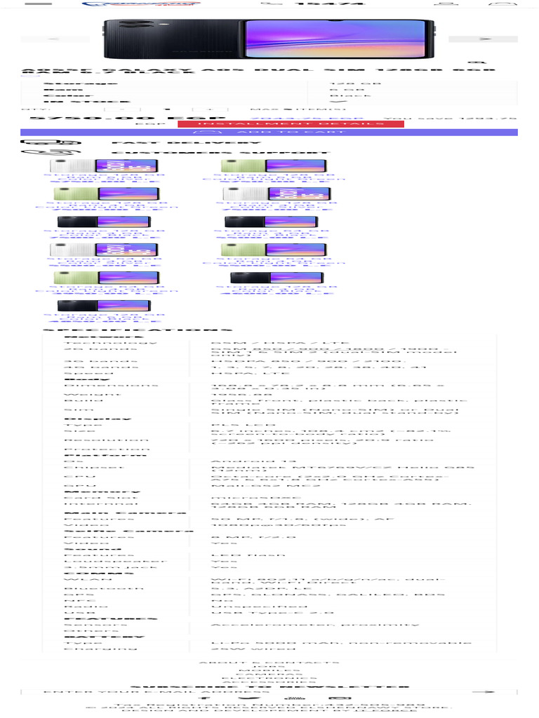 A055f Galaxy A05 Dual Sim 128gb 6gb Ram 6.7 Black 128 GB 6 GB Ram Black ...