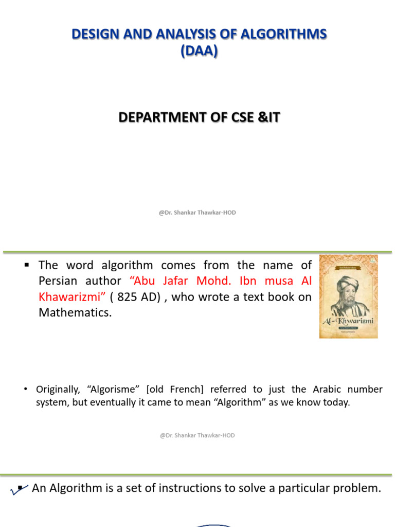 DAA-Unit-1 Students (204-25) | PDF | Theoretical Computer Science ...