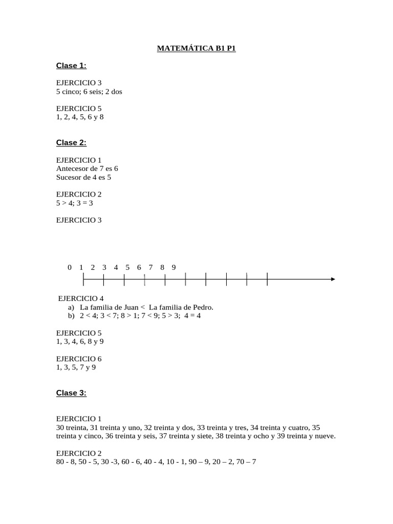 MATEMÁTICA B1 P1.SOLUCIÒN DE EJERCICIOS BI PI | PDF