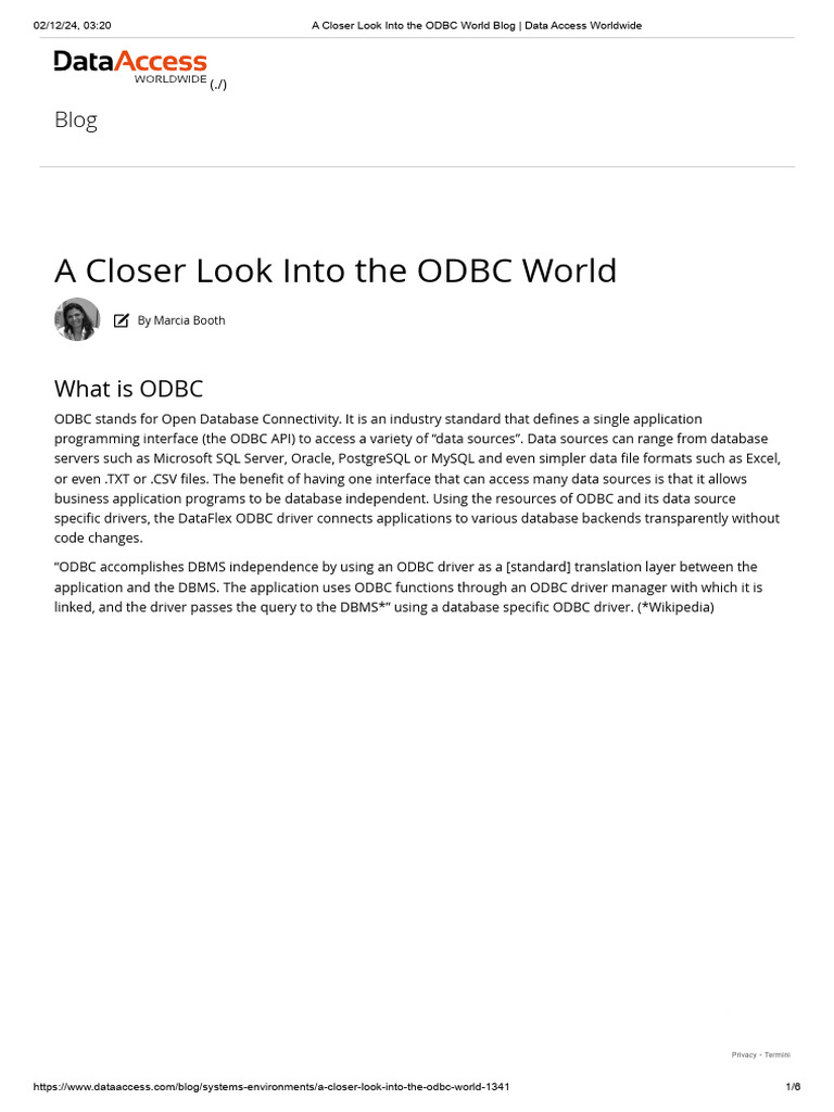 A Closer Look Into the ODBC World Blog _ Data Access Worldwide | PDF ... A Closer Look Into the ODBC World Blog _ Data Access Worldwide | PDF ...