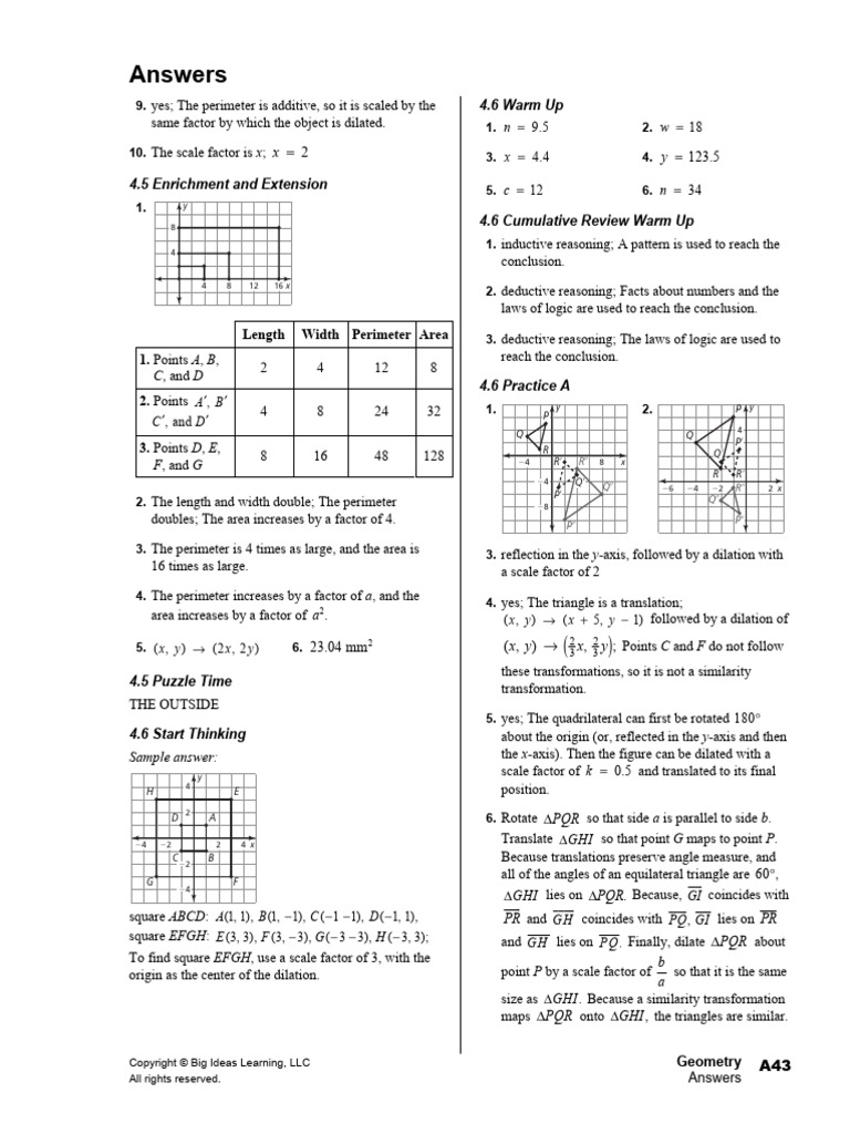 Worksheet Answers | PDF | Shape | Classical Geometry