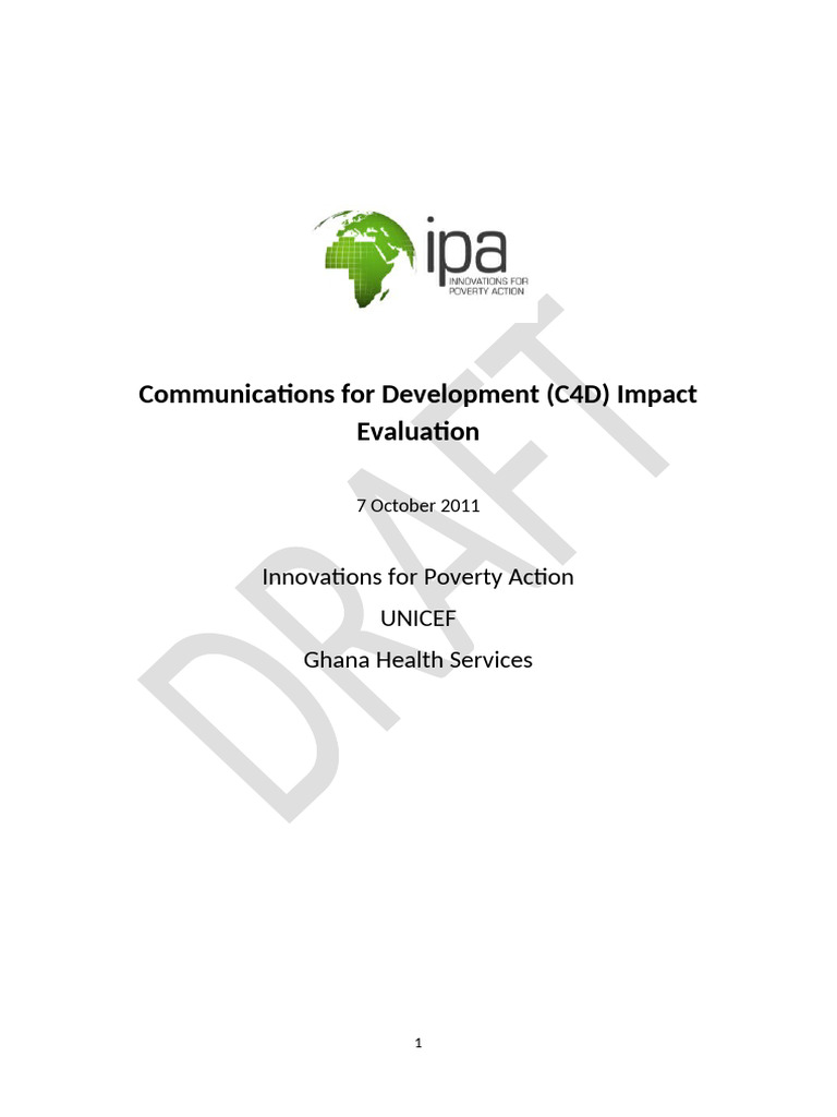 IPA UNICEF C4D Proposal - Prompt | PDF | Childbirth | Sampling (Statistics)