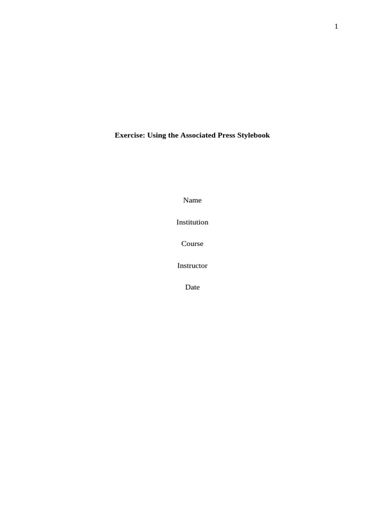 Exercise - Using The Associated Press Stylebook | PDF