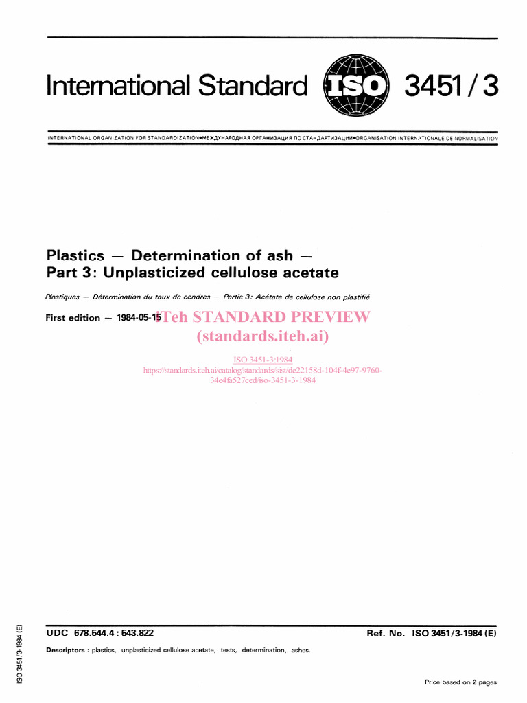 ISO 3451 (1984) | PDF | International Organization For Standardization ...