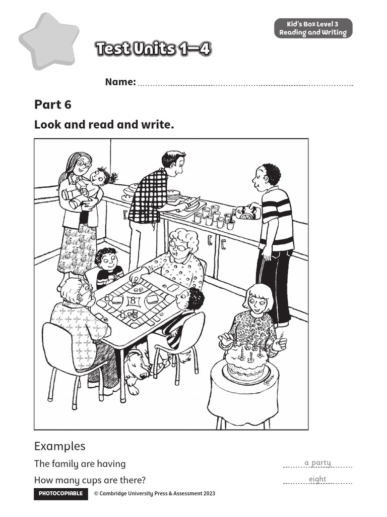 KidsBox Level3 Test Units 1-4 Reading and Writing 6 | PDF