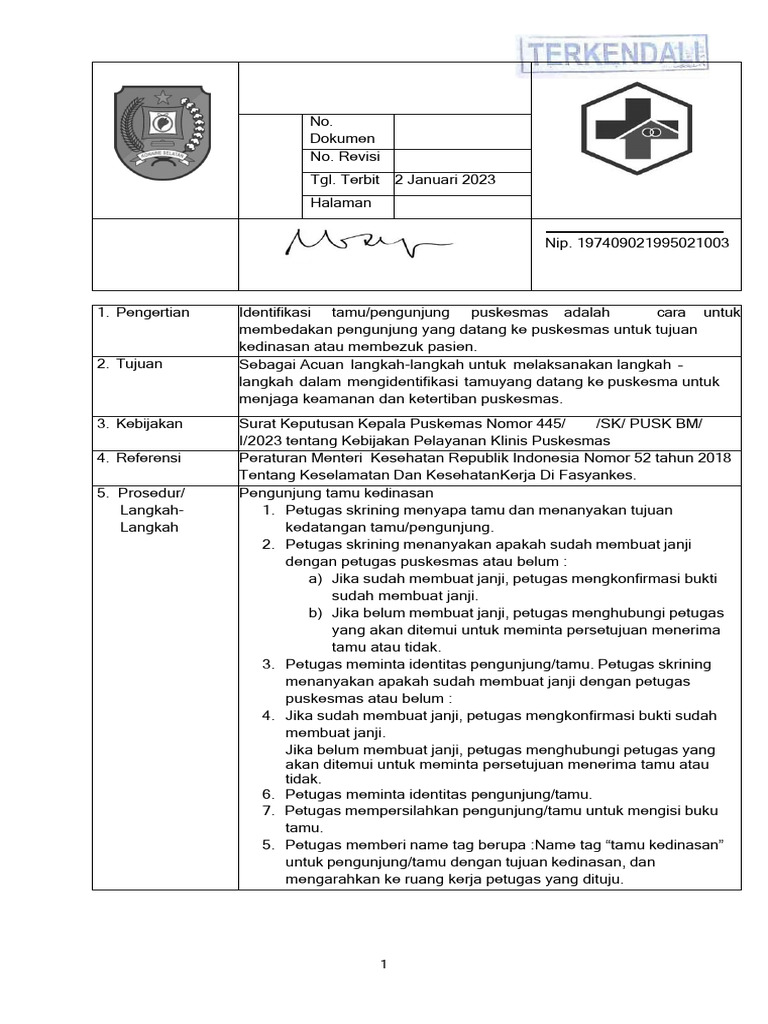 Identifikasi Pengunjung Puskesmas Bima | PDF