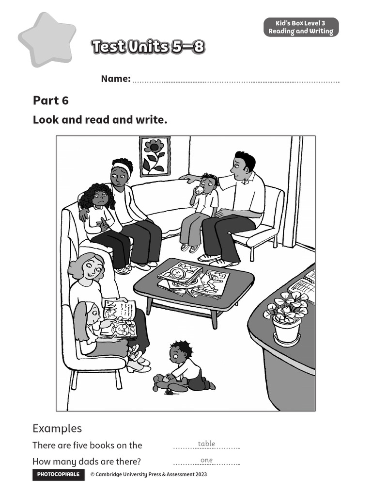 KidsBox Level3 Test Units 5-8 Reading and Writing 6 | PDF