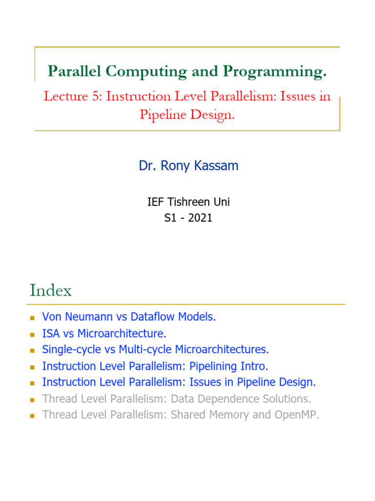 Lec5 - ILP Issues in Pipeline Design | PDF | Parallel Computing | Digital Electronics
