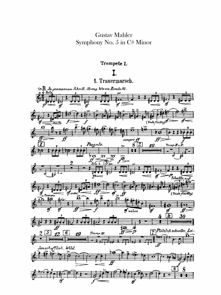 [Free Scores.com] Mahler Gustav Symphonie Trumpet 4 7257 91019 | PDF