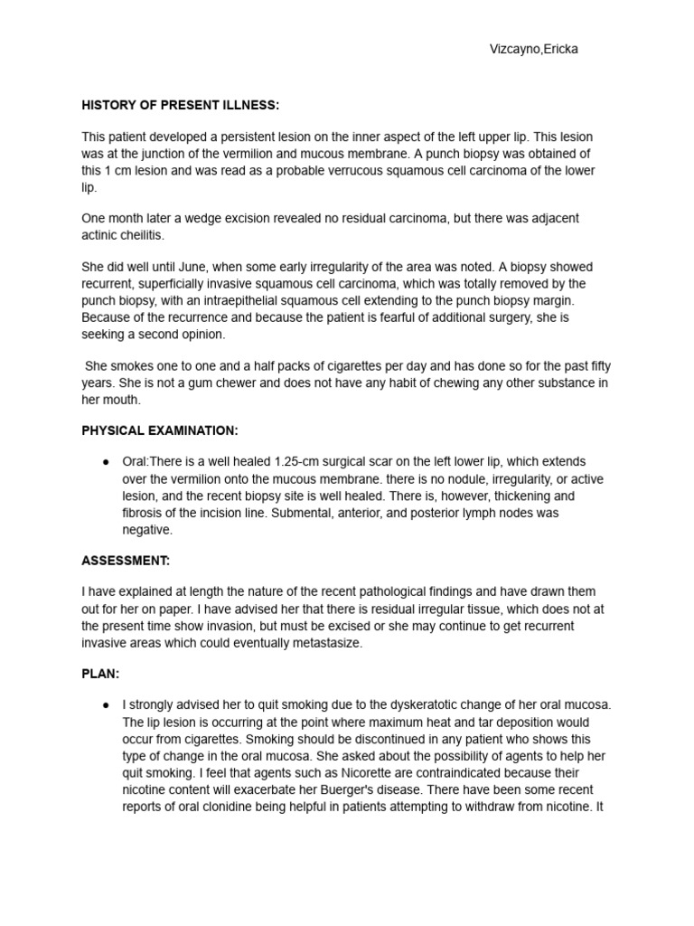 FINAL Report #10 Initial Office Visit | PDF | Biopsy | Carcinoma