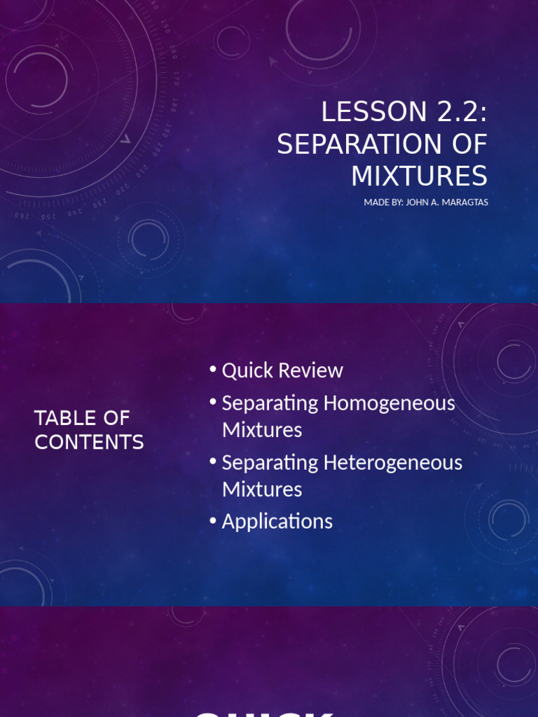 Methods for Separating Mixtures | PDF | Mixture | Distillation