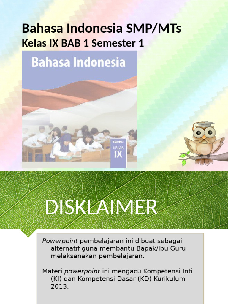 Power Point B.indonesia KLS 9 BAB 1- Www.kherysuryawan.id | PDF