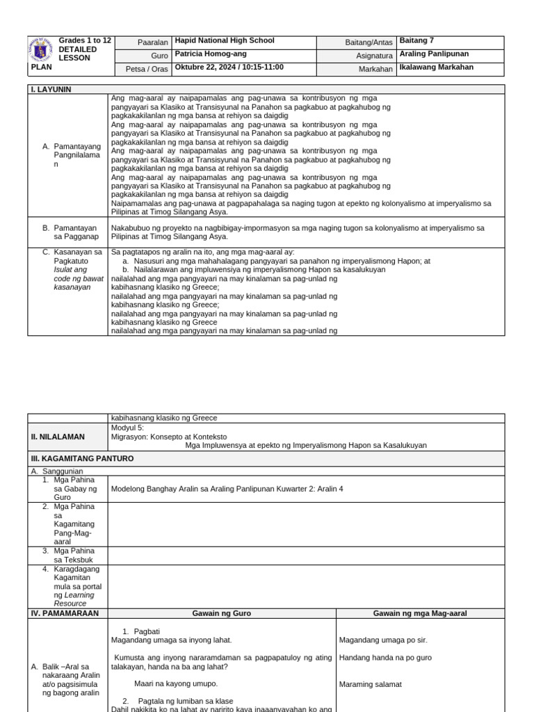DLP - 7 kolonyalismo sa Hapon | PDF