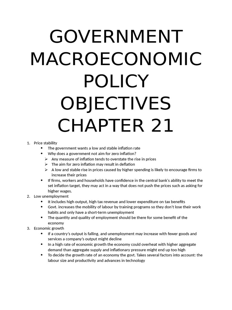Macroeconomic Policy & Fiscal Policy | PDF | Taxes | Inflation