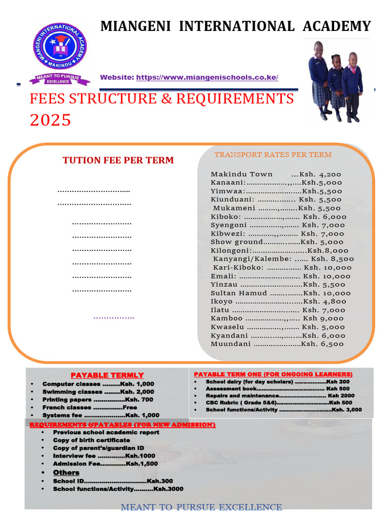 Miangeni Int Academy Adm Letter 2025 1 | PDF | Clothing | Fashion