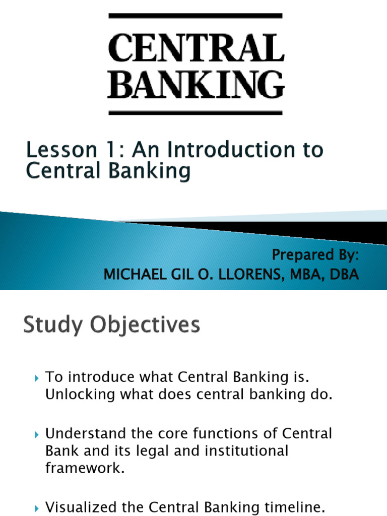 Lesson 1 Central Banking | PDF | Central Banks | Economies