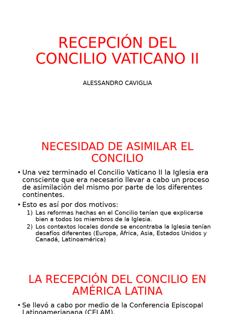Recepción Del Concilio Vaticano Ii | PDF | Familias denominacionales ...