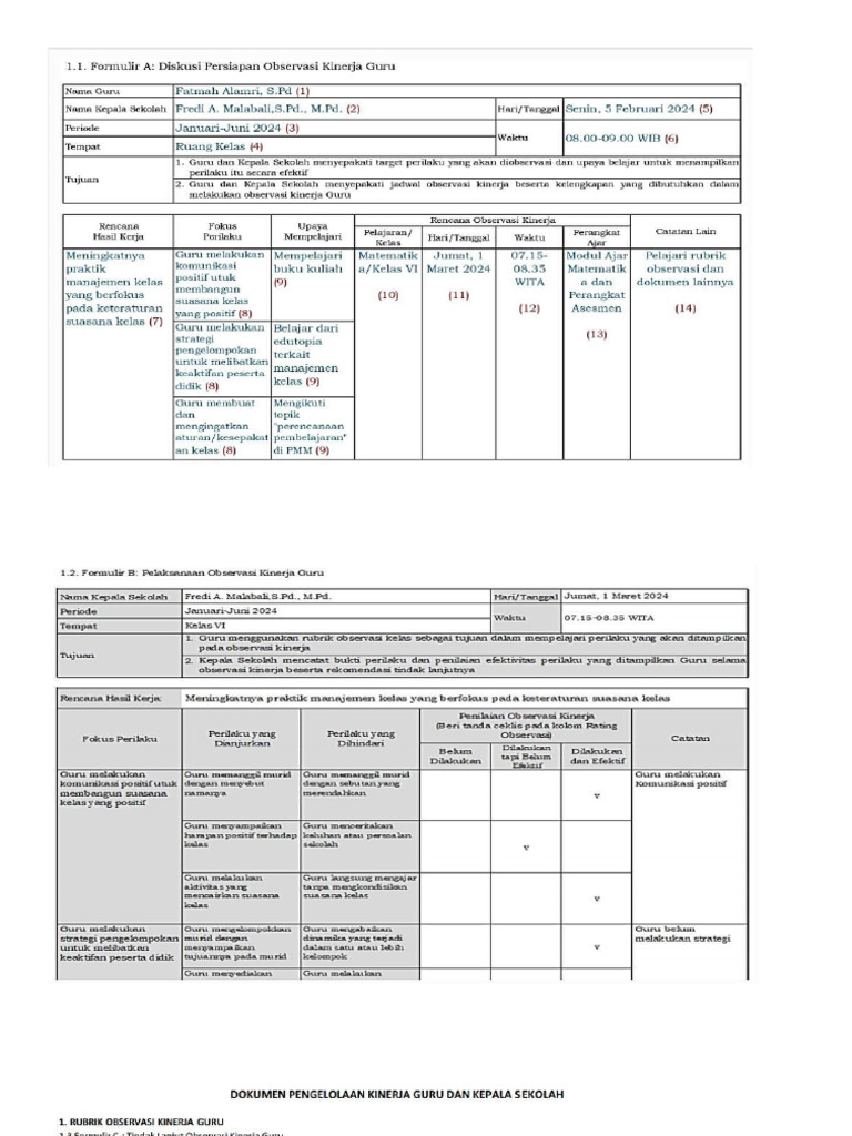 Contoh Cara Mengisi Formulir A-D PMM | PDF