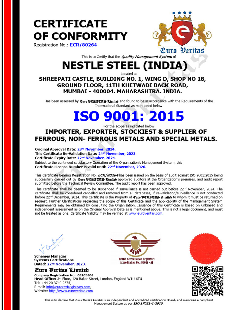 Iso Certificate (2024-2026) | PDF | Iso 9000 | Audit