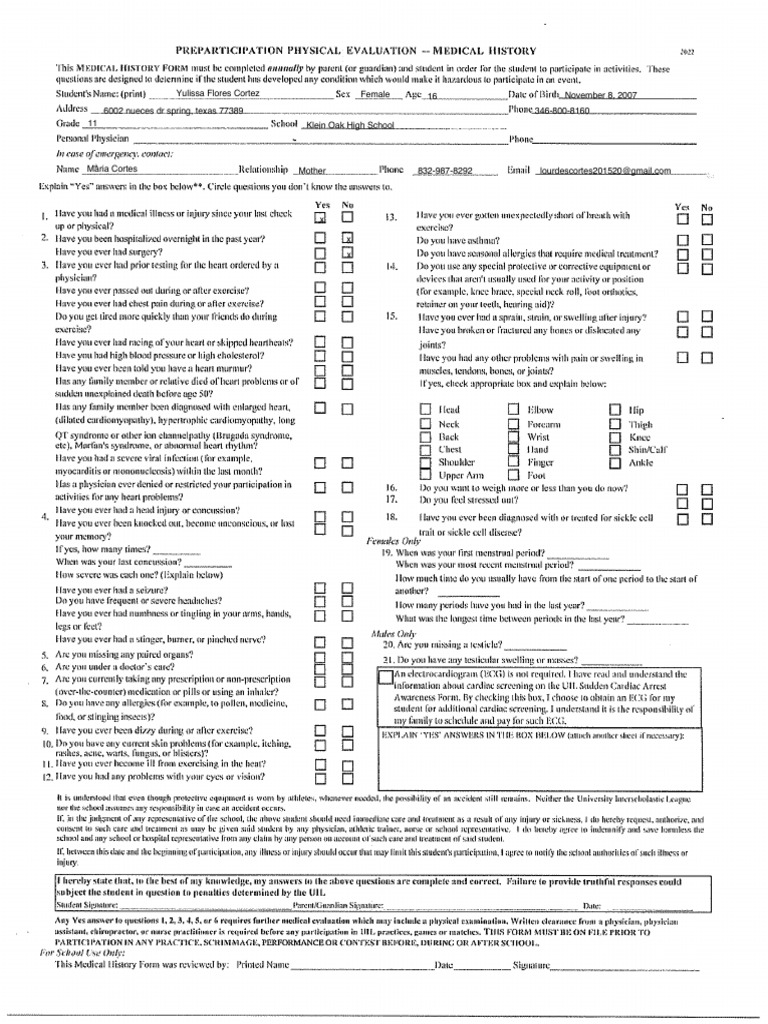 2024 Physical Form | PDF