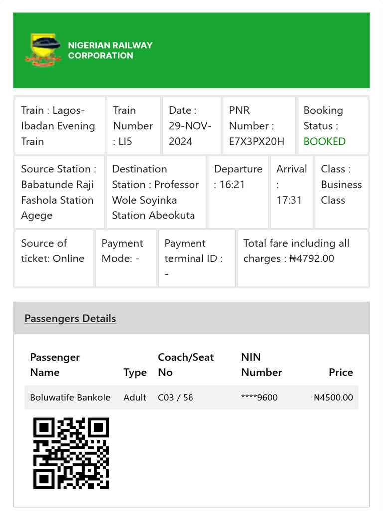 JOY Train Ticket | PDF