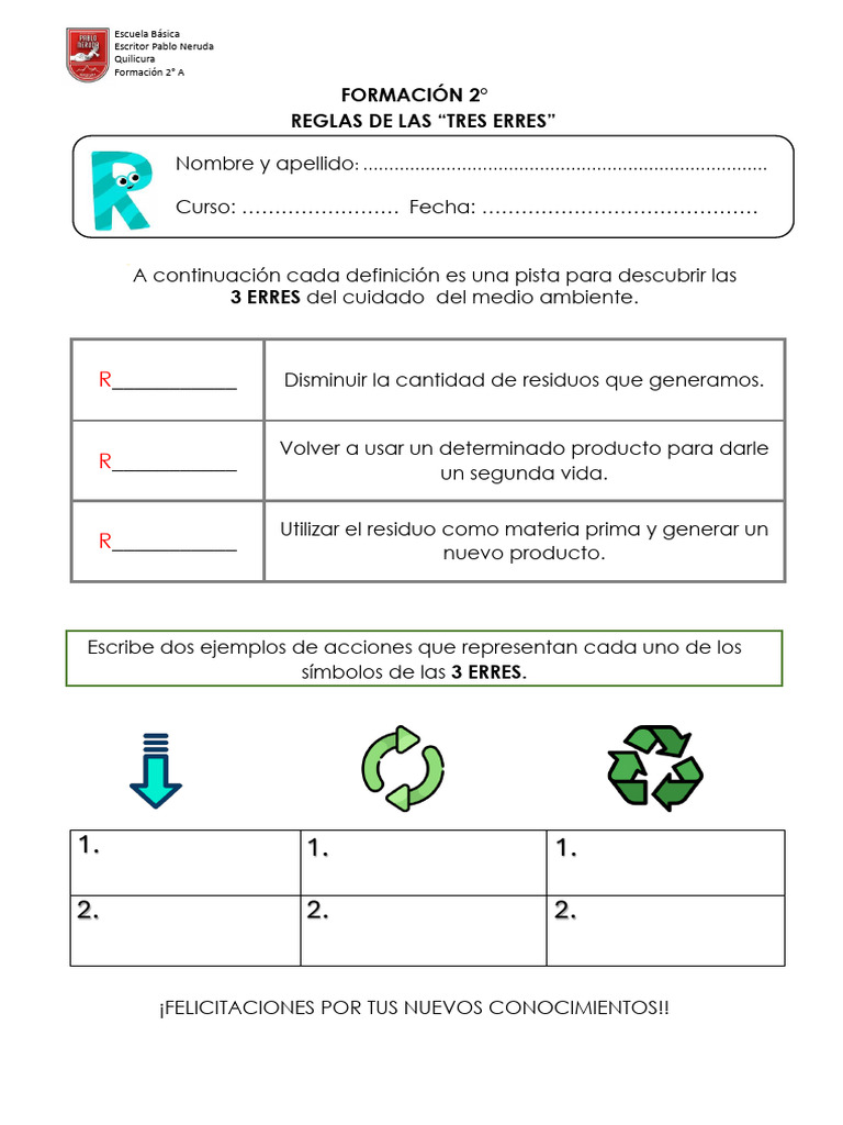 2° Básico Guía de las 3 ERRES | PDF